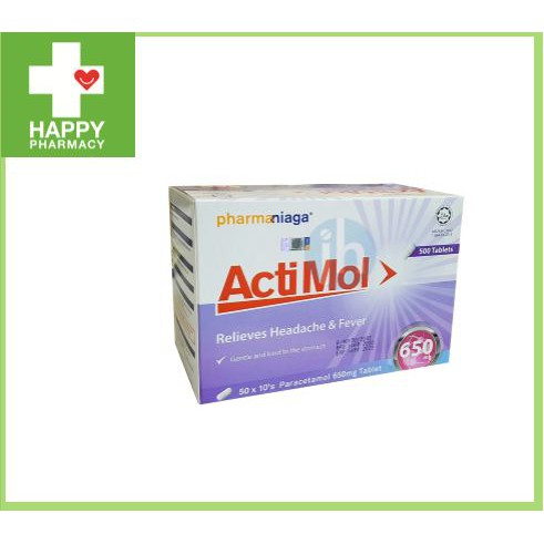 Pharmaniaga Actimol Paracetamol 650mg - (50 x 10's) | Shopee Malaysia