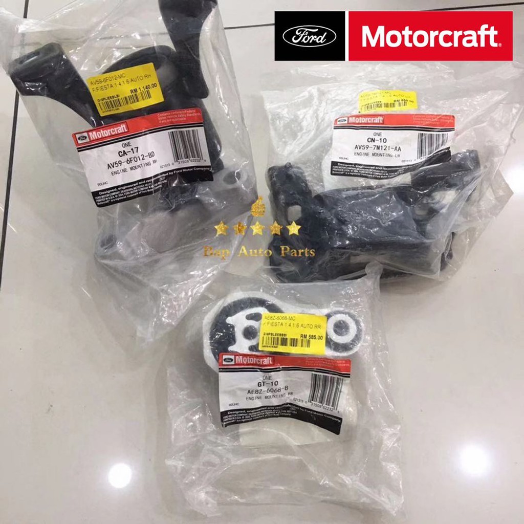 MOTORCRAFT ® FORD FIESTA 1.4,1.5, 1.6 AUTO ENGINE MOUNTING (1 SET 3 PCS ...