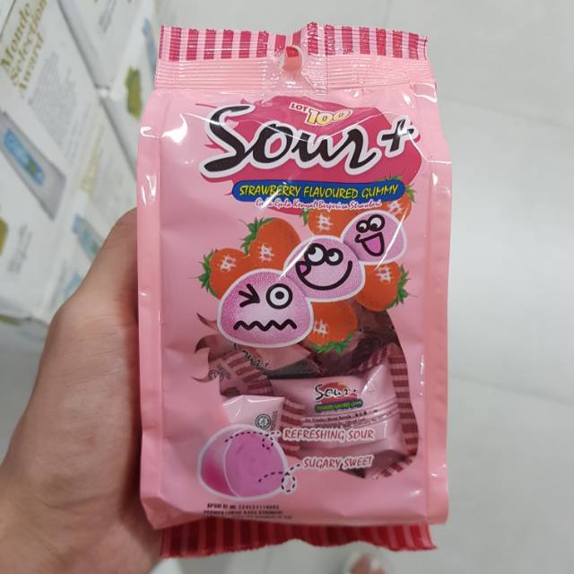 Lot100 candy sour + strawberry flavored gummy candy 100gr | Shopee Malaysia