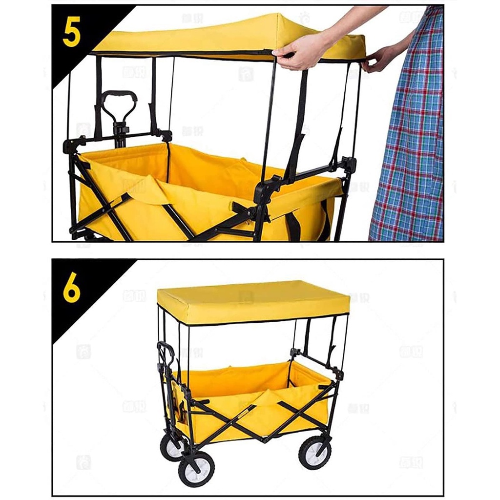 Ready Stock🔥Outdoor wagonTrolley Cart Tent Wagon trolley Cart Sun Rain ...