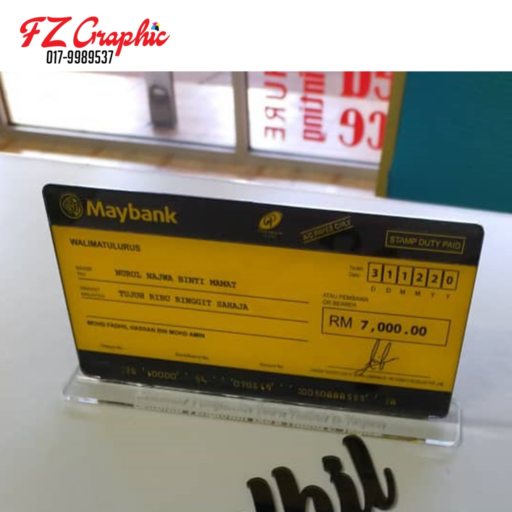 Mockup cheque (design sendiri) | Shopee Malaysia