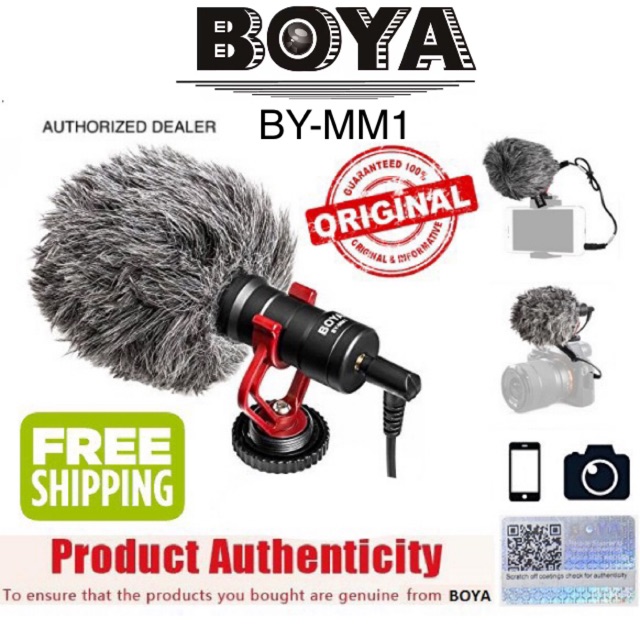 Boya BY-MM1 mic for DSLR CAMERA ,Phone ,Laptop 100% ORIGINAL SET Boom ...