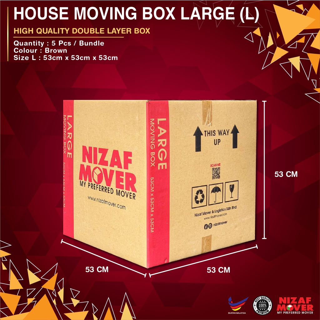 Size L (5pcs) - House Moving Carton Paper Box Kotak Pindah Rumah ...