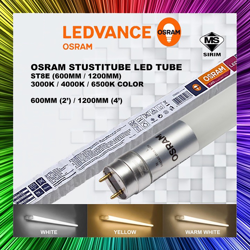 *BY CARTON* OSRAM SUBSTITUBE ECO HO LED TUBE T8 (600MM / 1200MM) 10/20W , G13 240V, 60HZ ...