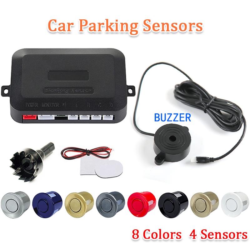Parking Sensor Kit Buzzer 22mm 4 Sensors Reverse Backup Radar Audible ...