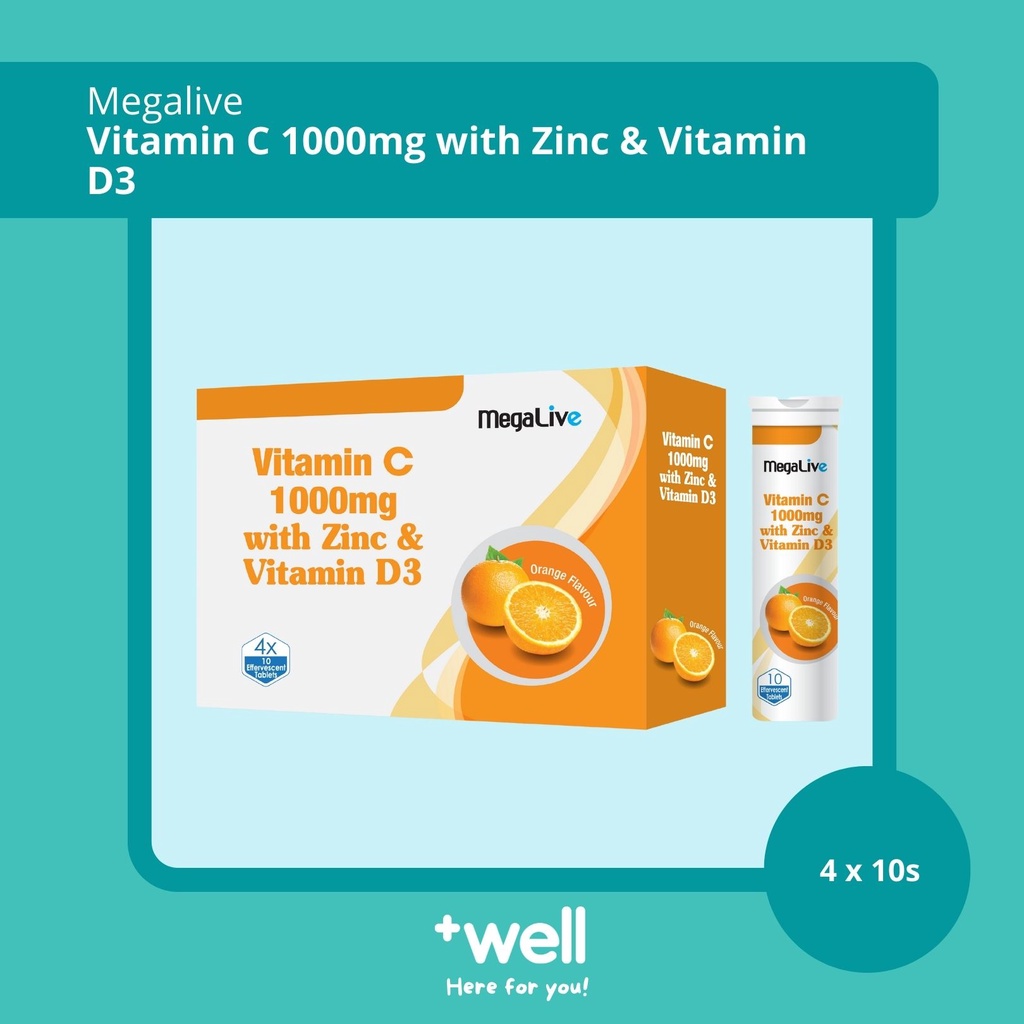 MEGALIVE Vitamin C 1000MG Effervescent Tablet | Shopee Malaysia