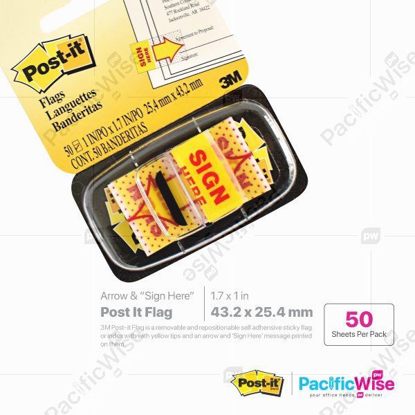 3M Sticky Note/3M Removable Post-It Flag/Nota Melekit (Sign Here) (50's ...