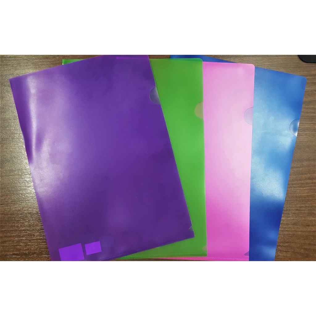 FLUORESCENT COLOR A4 L-SHAPE DOCUMENT FOLDER (RANDOM COLOR) | Shopee ...