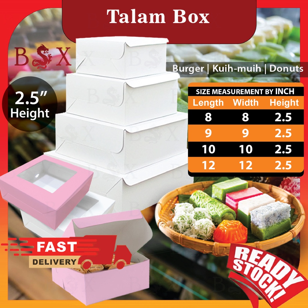 Kotak Kuih Talam Kuih Box Cake Box Pizza Box Packaging Box Packing Box ...