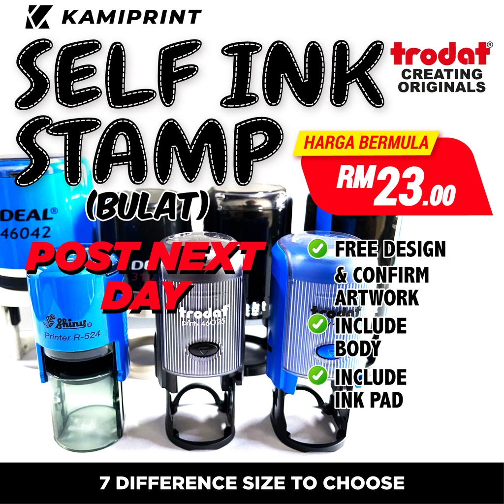 COP BULAT / TRODAT COP / SELF INK STAMP / ROUND STAMP/ COMPANY STAMP ...