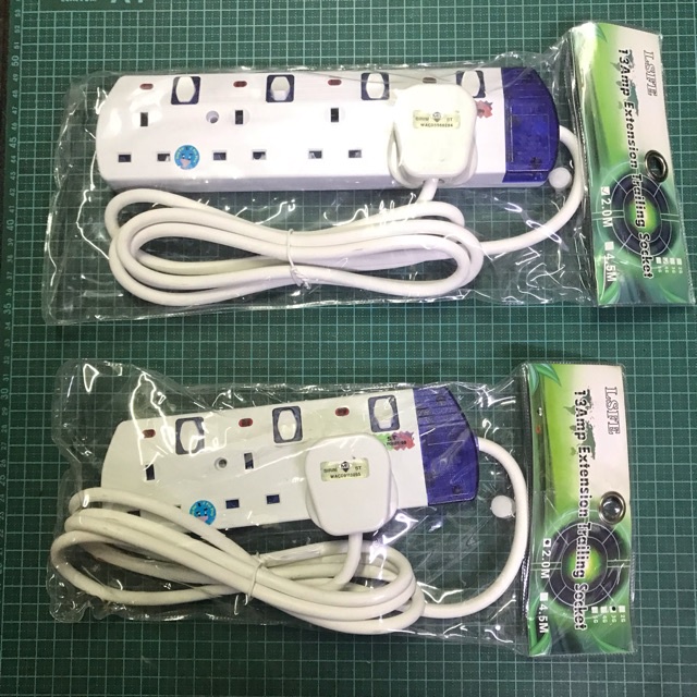 2M Extension Socket Multiple Plug Adaptor Soket Penyambung Sirim ...