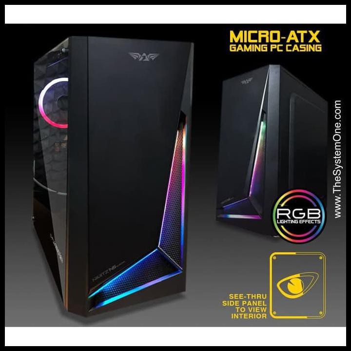 Armaggeddon Nimitz N5 Aurora - Black / White Micro Atx Gaming Pc Case ...