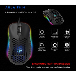Aula F810 Pro Gaming RGB 6400 DPI Light Weight Optical Mouse with ...