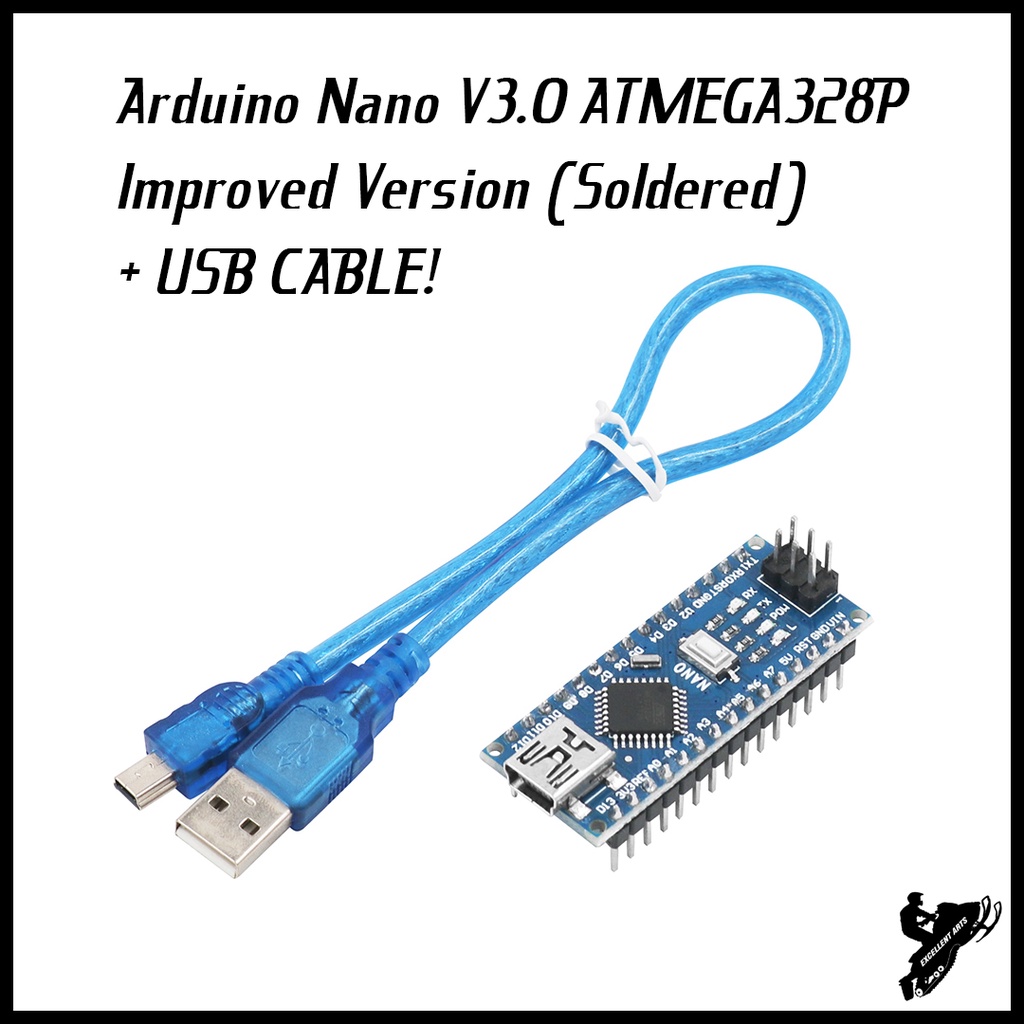 Arduino Nano V3.0 ATMEGA328P Improved Version (Soldered) + USB CABLE | Shopee Malaysia
