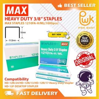 MAX STAPLES 1210FA-H (1BOX/1000PCS) HEAVY DUTY | Shopee Malaysia