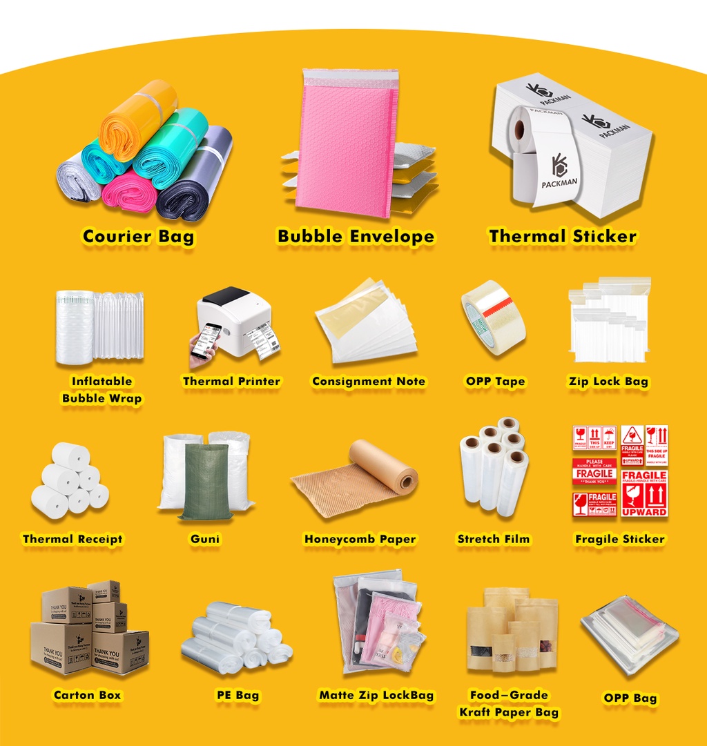 PACKMAN OPP Plastic Bag 100/200pcs Self Adhensive Plastic Tudung ...