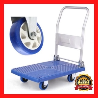HIGH QUALITY Troli 400kg Foldable PVC Platform Hand Truck Trolley PU ...