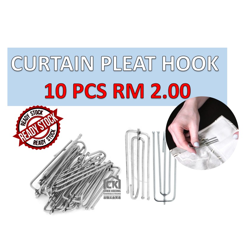 [10PCS] CURTAIN HOOK CURTAIN PLEAT HOOK CAKUK BESI LANGSIR PENYANGKUT ...