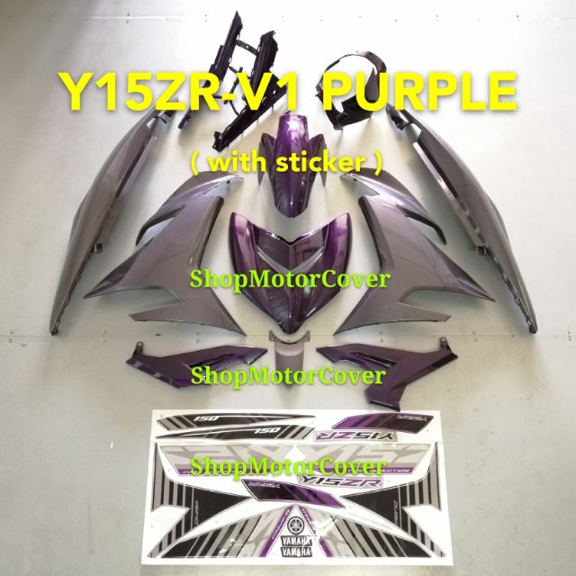 YAMAHA Y15ZR YSUKU Y15 V1 V2 BODY COVER SET PURPLE GREY 1ST MODEL WITH ...