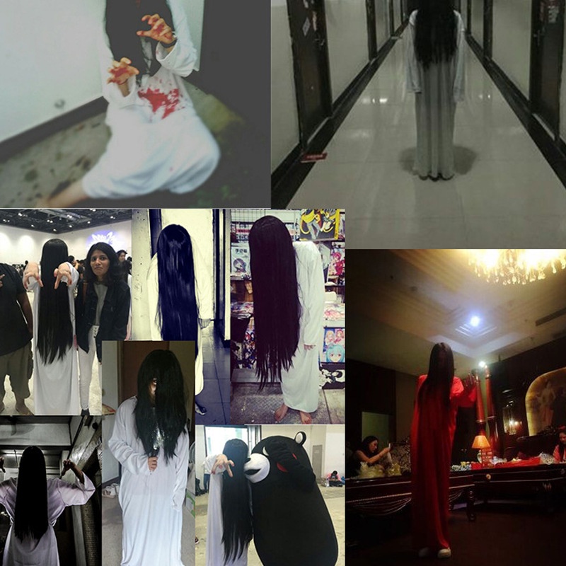 Sadako scream ghost festival costume red and white hair witch ghost ...
