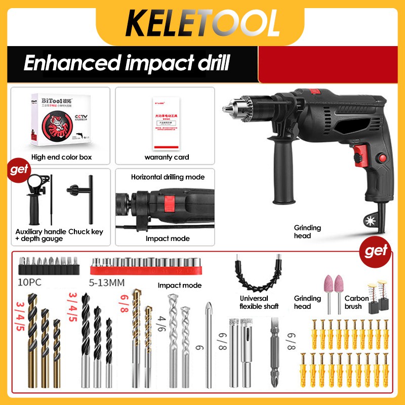 keletool Impact Hammer Drill 220V With 2 Mode Gerudi Dinding Penebuk ...