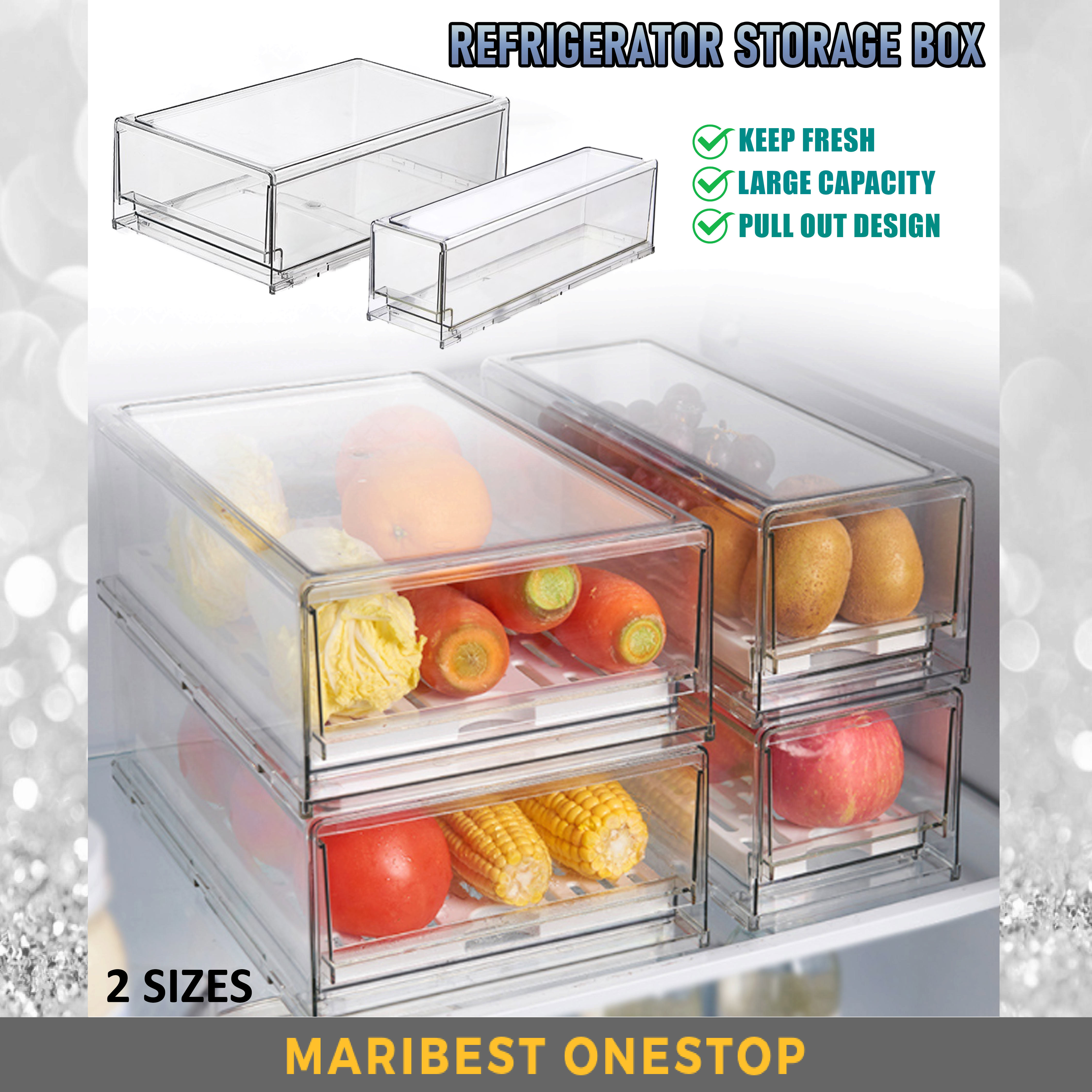 REFRIGERATOR STORAGE BOX Multi-Functional Transparent Food Storage ...