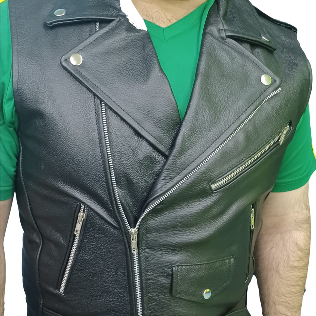 kulit Vest Biker 100% Lather Cow Hied Have Sizes Ready Stock In ...