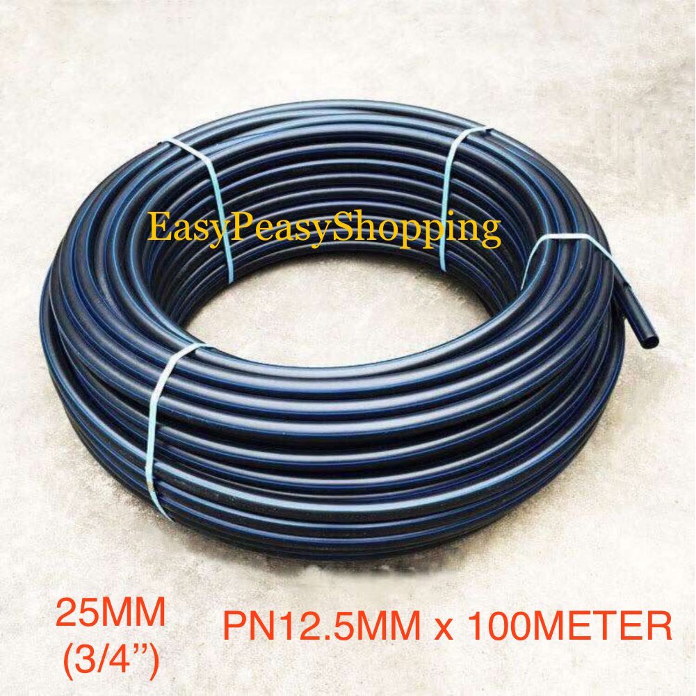 HDPE Poly PP Black Irrigation Poly Pipe / Polypipe Roll 3/4" 25MM x ...