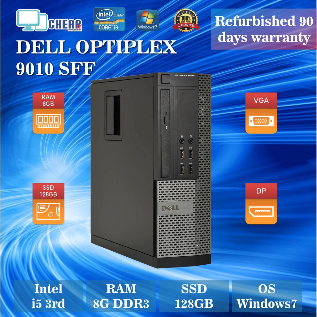 3rd gen Core i3 8GB RAM 128GB SSD Dell Optiplex 9010 SFF desktop PC Refurbished computer CPU 90 ...