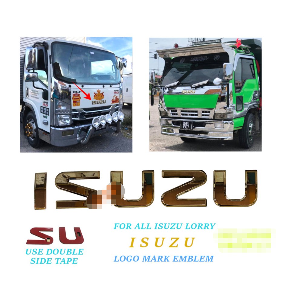 ISUZU LORRY NQR NPR PRO (GOLD) (CHROME) EMBLEM LOGO MARK | Shopee Malaysia