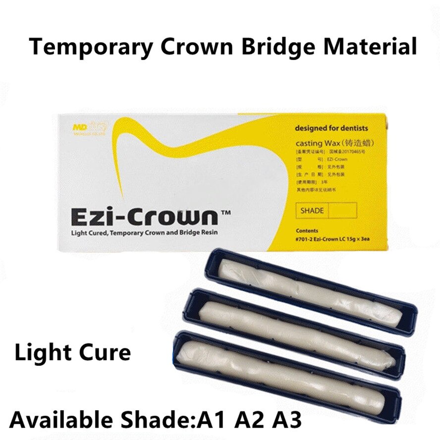 15g*3 Dental Temporary Crown Bridge Material Ezi-Crown Light Cure ...