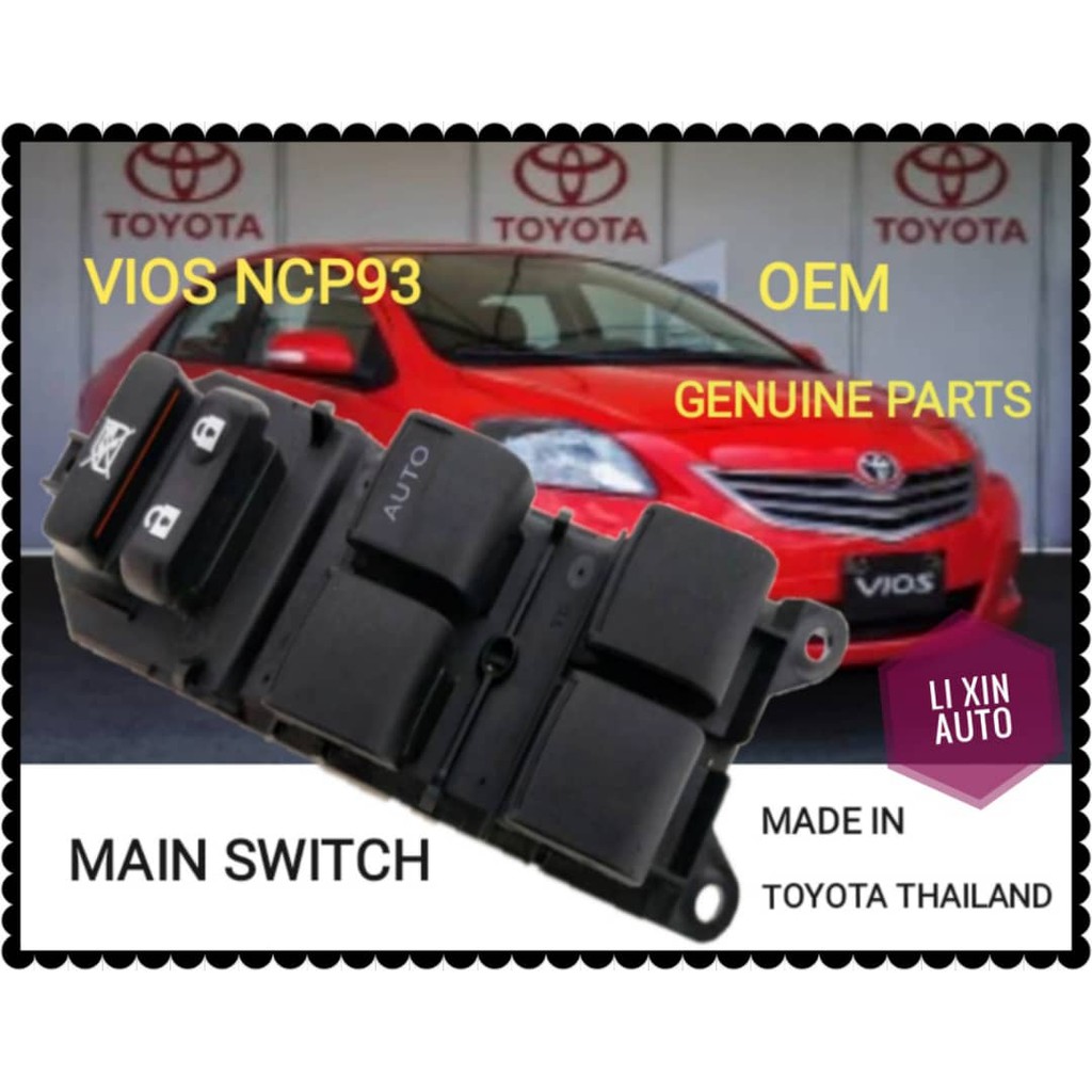 TOYOTA VIOS NCP93 POWER WINDOW MAIN SWITCH OR SUB SWITCH OEM TOYOTA TRT ...