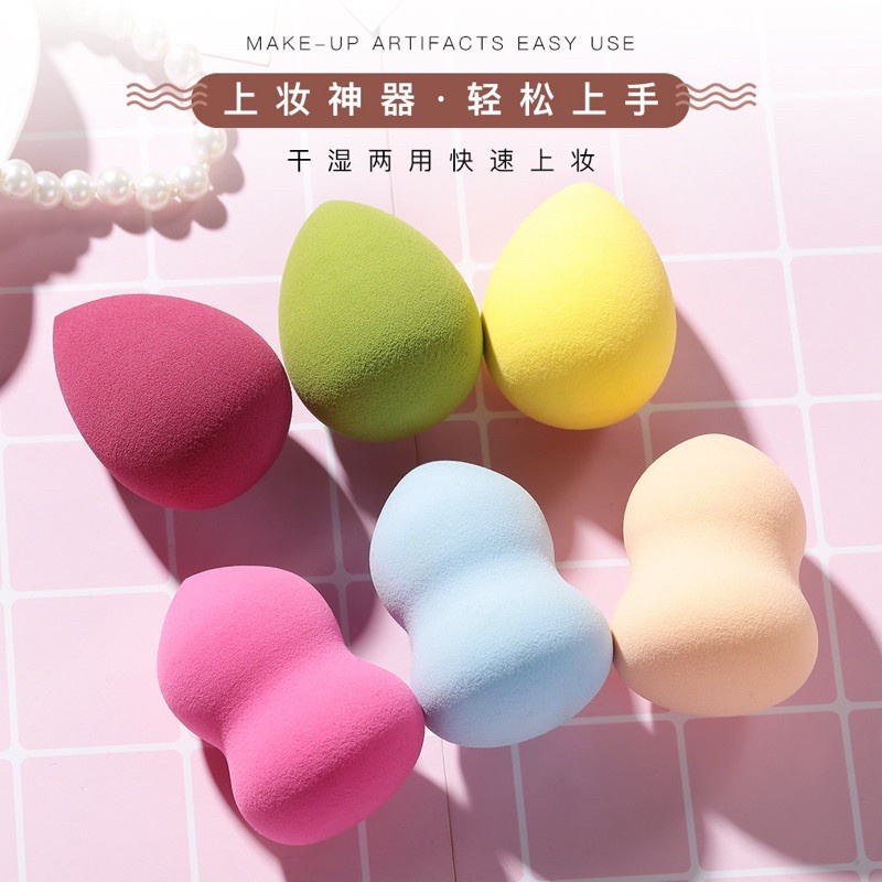 1pcs Make Up Sponge Blender Foundation Wet/Dry Face Cosmetic Puff ...