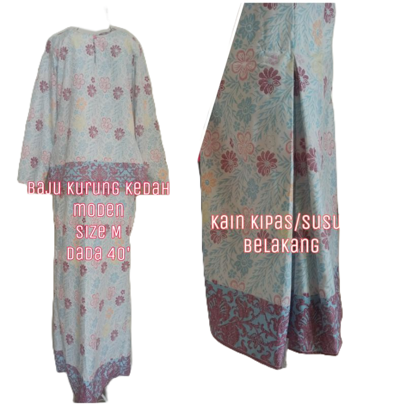 PROMO!! BAJU KURUNG KEDAH KAIN SUSUN /KIPAS BELAKANG (a bit fishtail ...