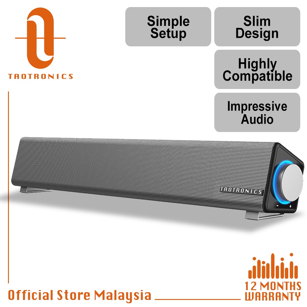 TaoTronics Stereo USB Mini Speaker Sound bar /WiredComputer Speaker ...