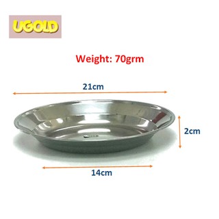 22cm Stainless Steel Vege Plate | Pinggan besi | Shopee Malaysia