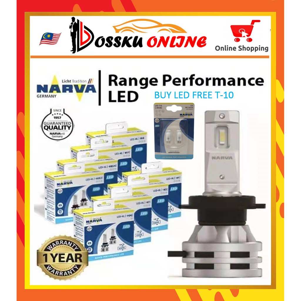 Narva Range Performance LED H1 H3 H4 H7 H8 H11 HB4(9006) HB3(9005) 9012 ...