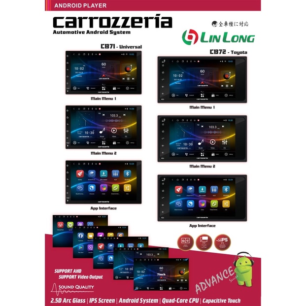 Original Carrozzeria Andoird Player 7 inch Monitor Screen Android ...