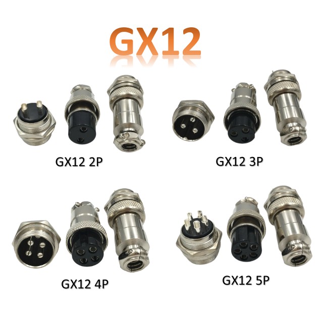 GX12 Series Metal Connector (2P, 3P, 4P, 5P) | Shopee Malaysia