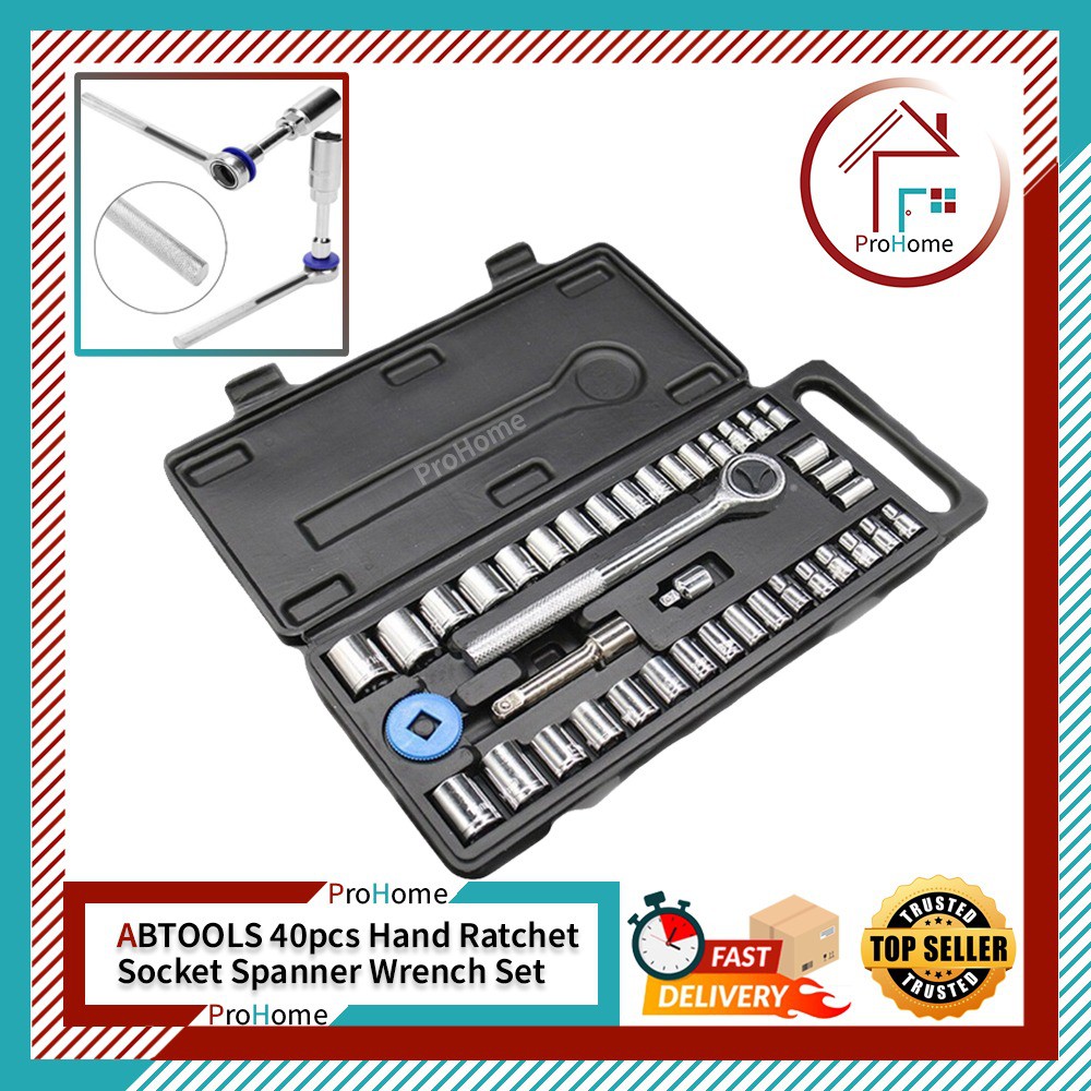 ABT TOOLS 40pcs Box Socket Spanner Set/ Hand Tools Ratchet Socket Set ...