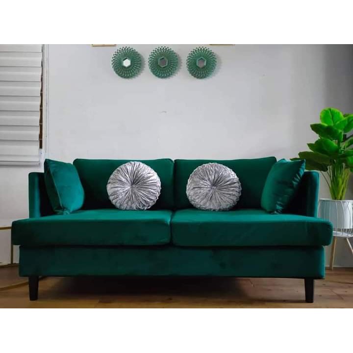 Sofa 2 seater modern small 3 seater sofa size style velvet (170cm) 6 FT ...