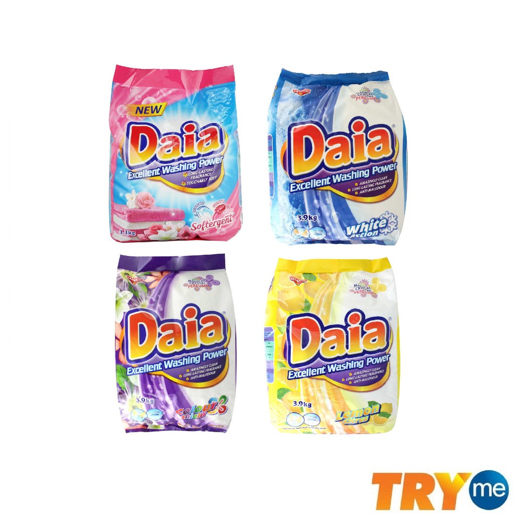 Daia Powder Detergent White Action/ Lemon Citrus/ Softergent (3.8kg ...
