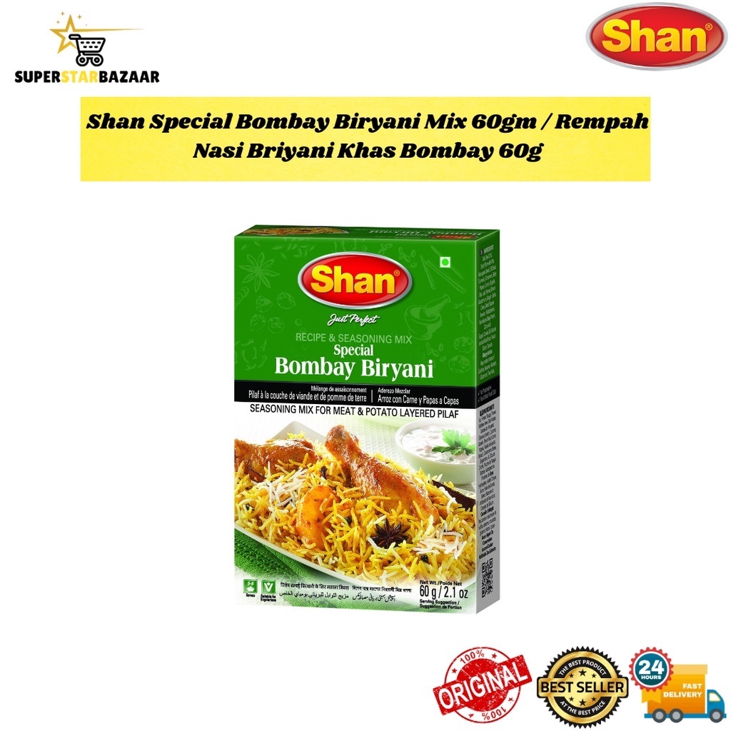 Shan Special Bombay Biryani Mix 60gm / Rempah Nasi Briyani Khas Bombay ...