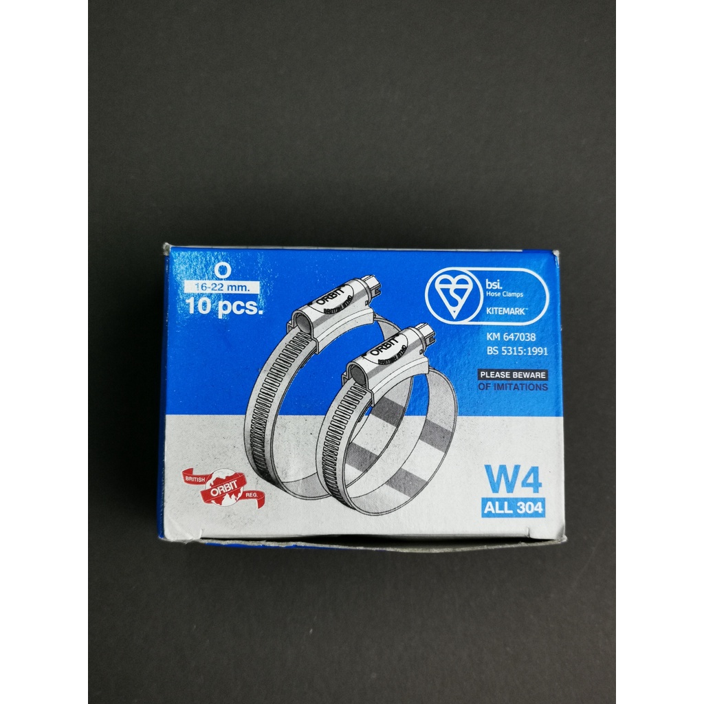 Orbit Hose Clip Full Stainless Steel Grade 304 #0 (1 box of 10 pcs ...