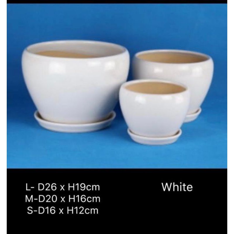 Pasu Ceramic (White) | Shopee Malaysia