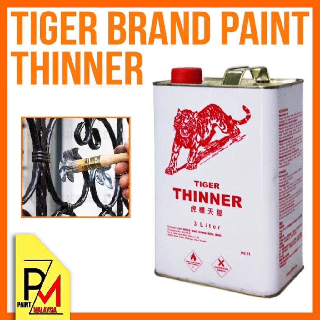 TIGER BRAND Thinner Solvent 3 Liter Thinner Paint Remover High Quality ...