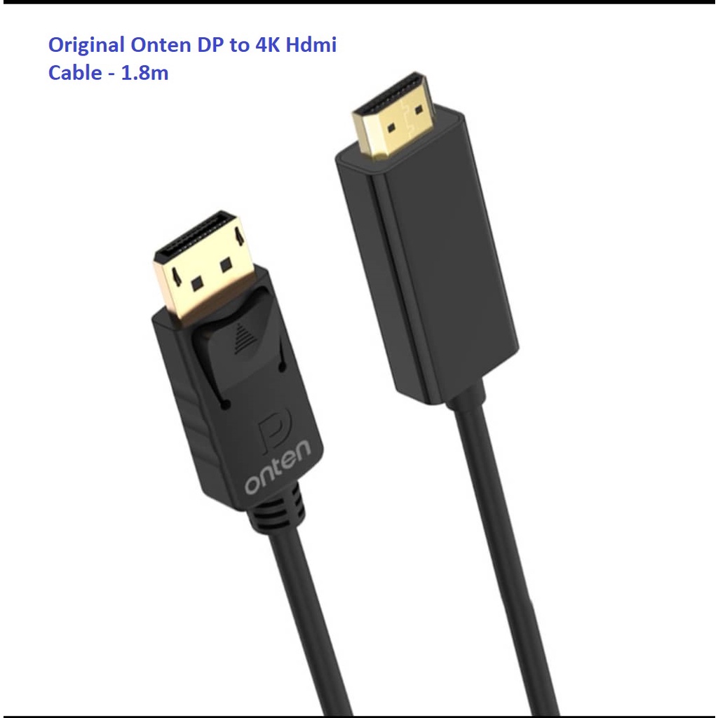 Original Onten 4K Display Port to HDMI Cable - 1.8 meter | Shopee Malaysia