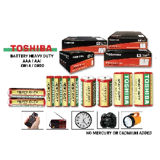 TOSHIBA Heavy Duty Battery Carbon Zinc 1.5V AA / AAA / C / D BOX/Bateri ...