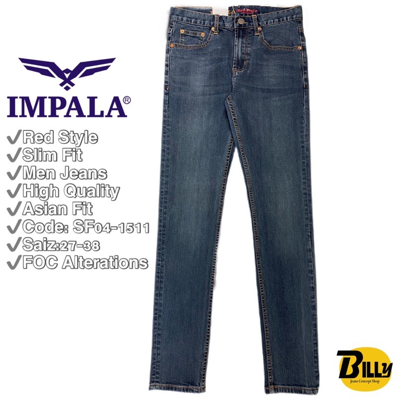 IMPALA Brand Men Slim Fit Stretchable Jeans (SF04-1511) | Shopee Malaysia