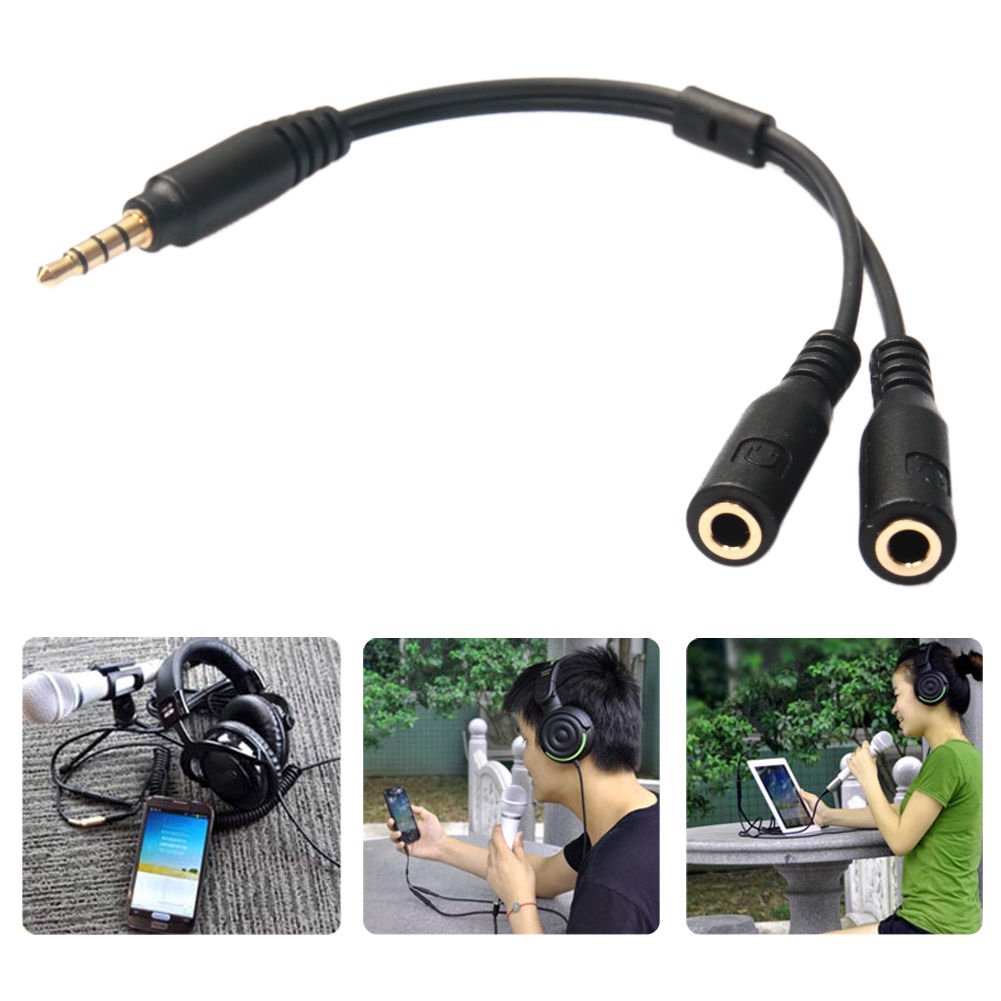 3.5mm Male TRRS to 2 Female TRS Audio Connector TRRS Y Splitter Cable ...